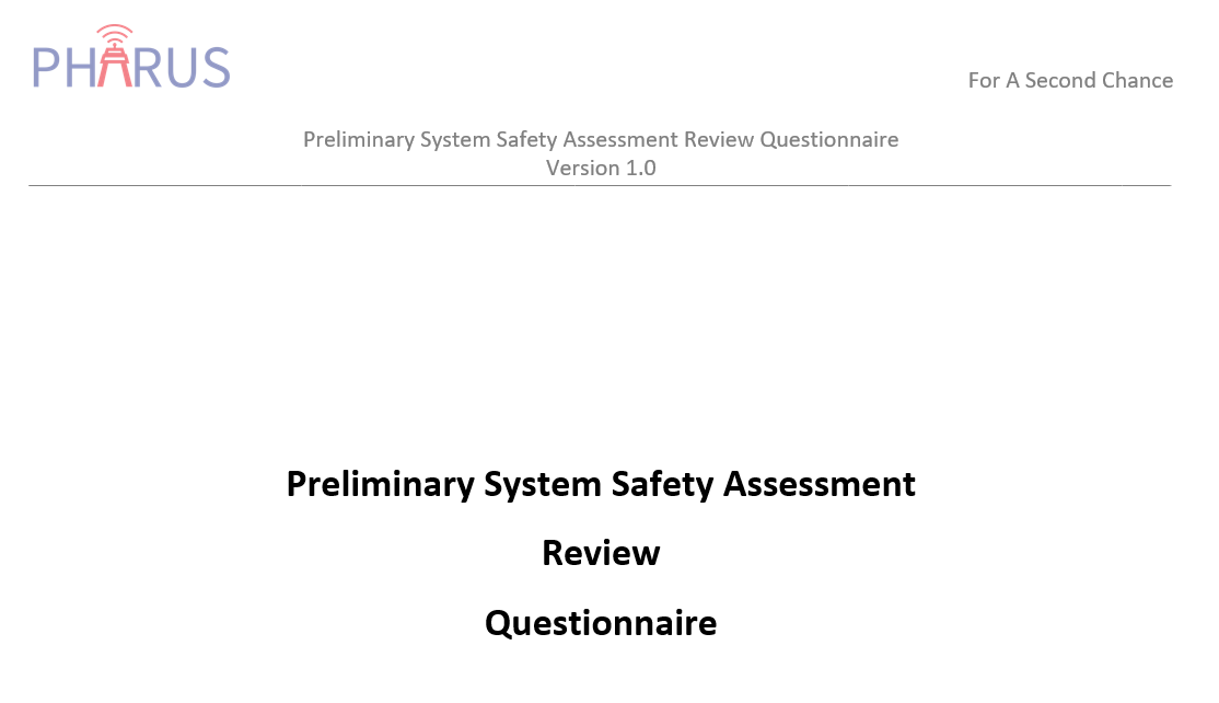 Preliminary System Safety Assessment (PSSAS) Checklist – Pharus Tech