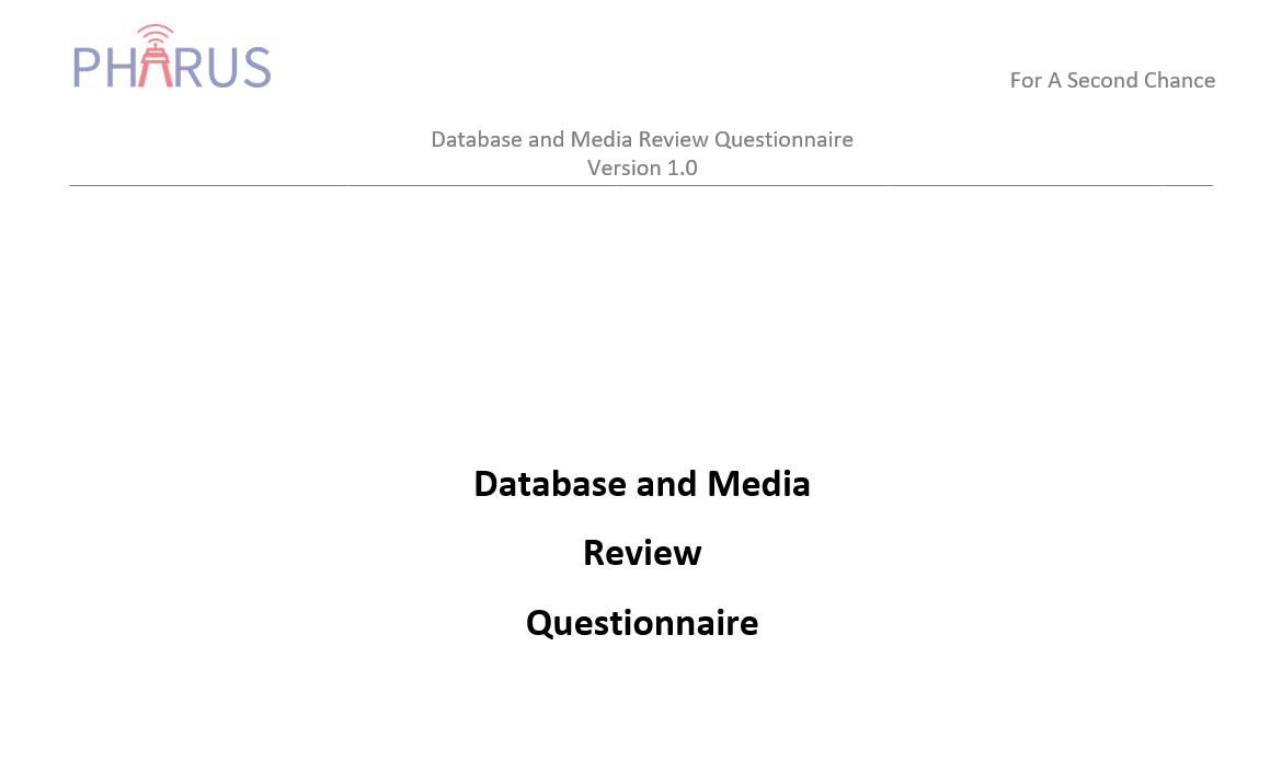 Database and Media Checklist – Pharus Tech
