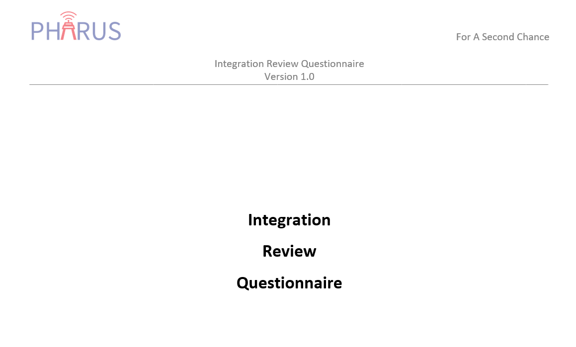 Integration Checklist Pharus Tech