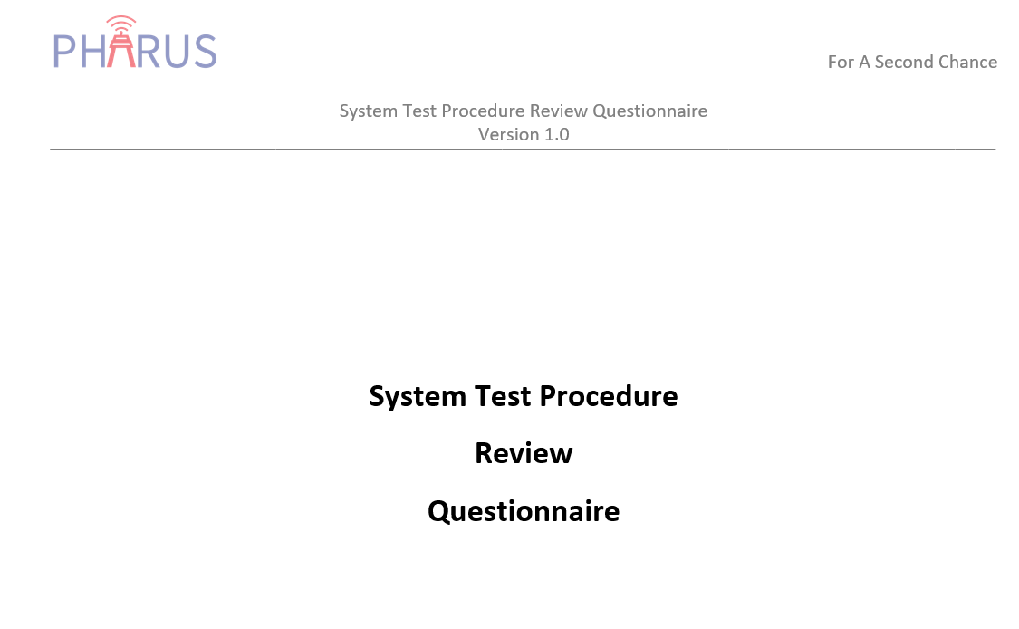 System Test Procedure Checklist – Pharus Tech